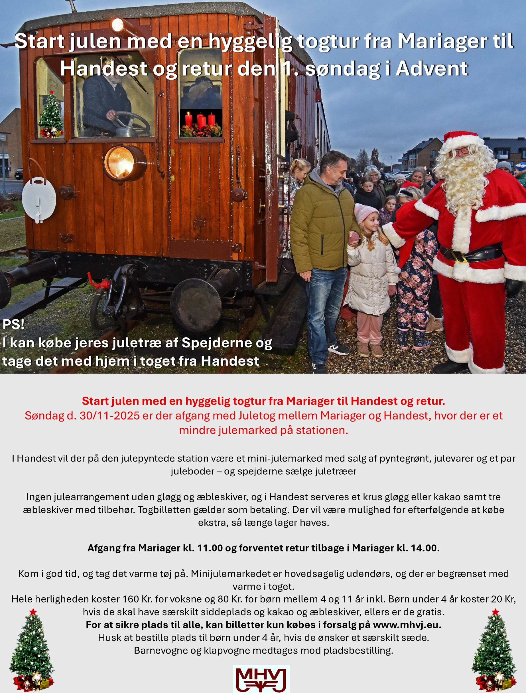 Juletog søndag d. 30 november. – Mariager Handest Veteranjernbane
